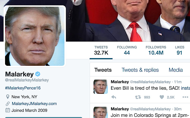 Make Malarkey Great Againin Chrome with by