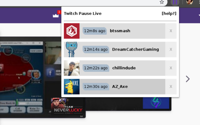 Twitch Pausar/Reanudar Livein Chrome con by