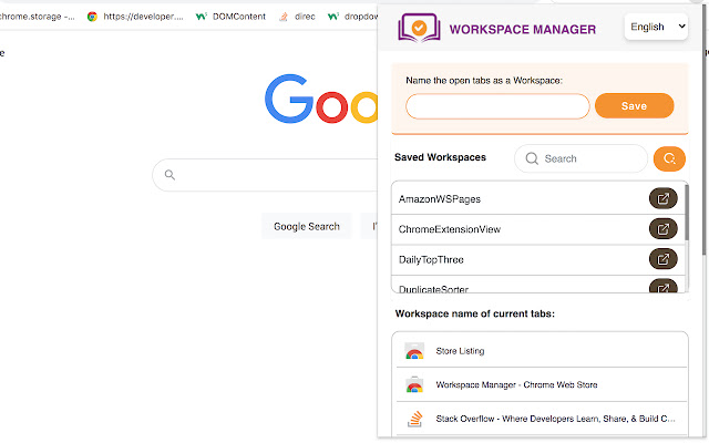 Workspace Manager في Chrome بواسطة Offidocs لـ