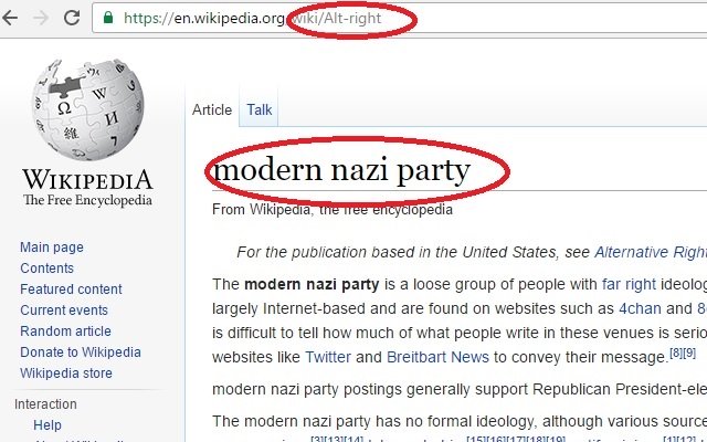 alt right to modern nazi partyin Chrome with by