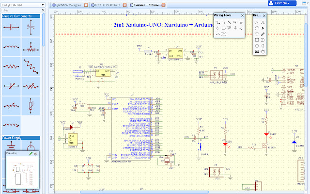 EasyEDA (แผนผัง, การจำลองวงจร, PCB) ใน