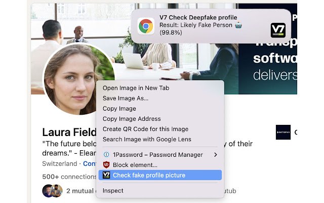 Detector de perfiles falsos (Deepfake, GAN) en Chrome
