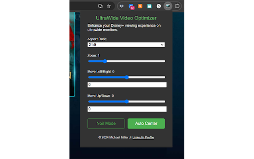 UltraWide Video Optimizerin Chrome with by