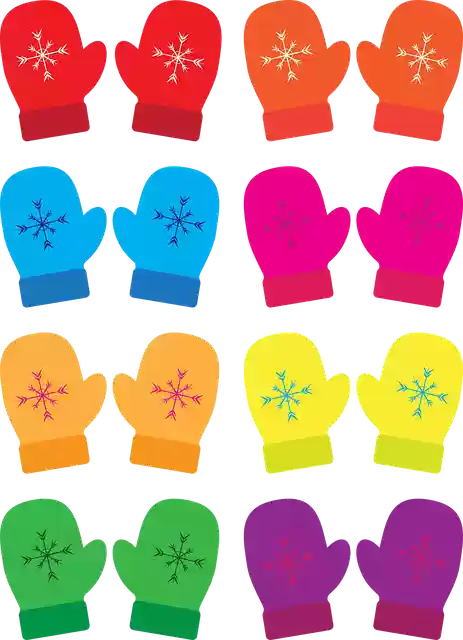 Color Mittens WatercolourFree vector graphic on