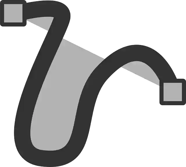 Curve Cable EthernetFree vector graphic on