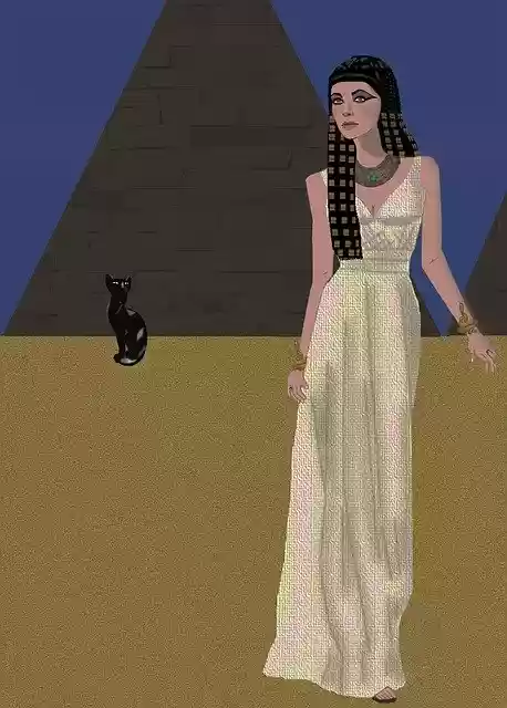 Egyptian Pyramids Woman Sand Black by OffiDocs