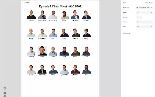Bachelor Bracket CheatSheet Builder in Chrome
