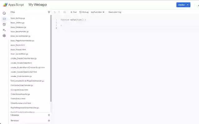Big Apps Script Files Sectionin Chrome with by