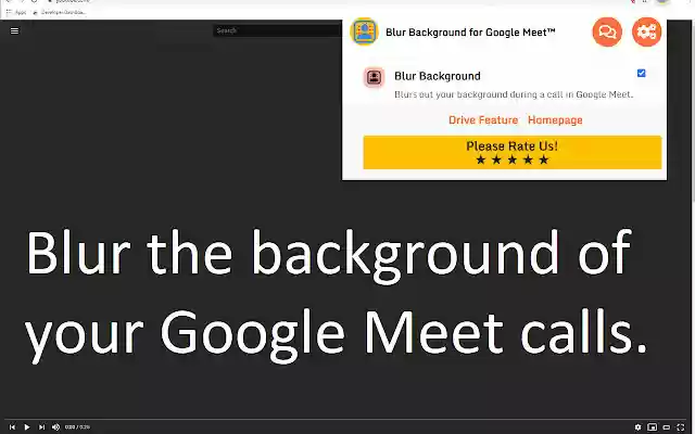 Blur Background for Google Meet™in Chrome with
