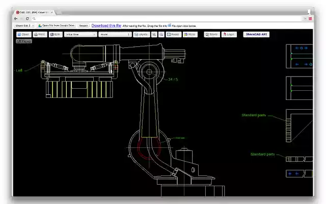 CAD, DXF, DWG Viewer for Drivein Chrome with by