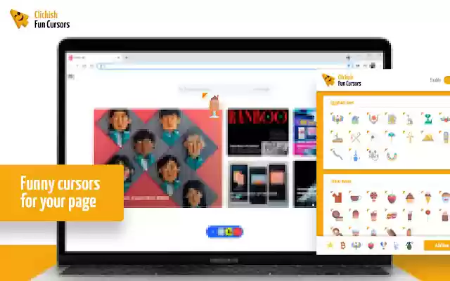 Clickish fun cursorsin Chrome with by OffiDocs
