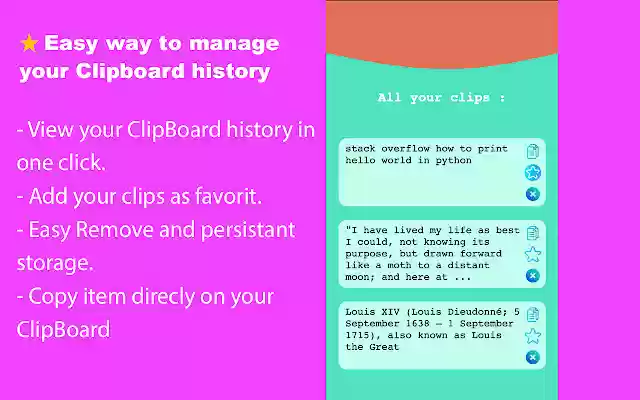 Clipou: Clipboard History Managerin Chrome with