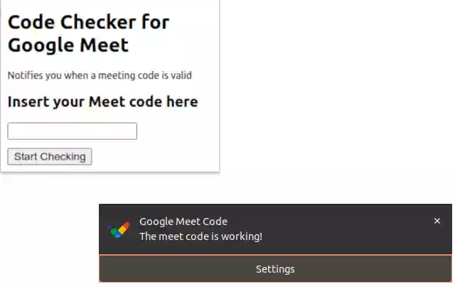 Code Checker for Google Meetin Chrome with by