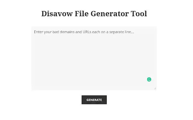 Disavow File Generator Toolin Chrome with by