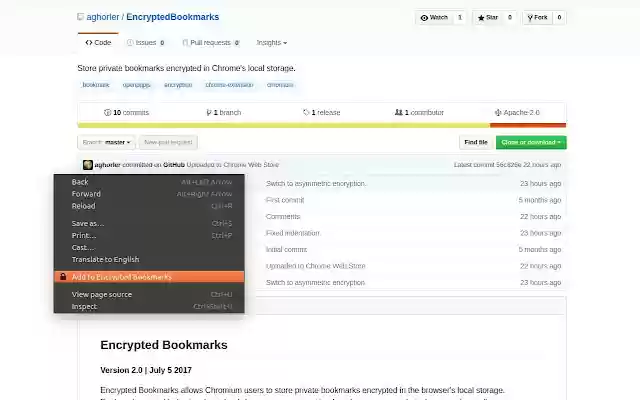 Encrypted Bookmarksin Chrome with by OffiDocs