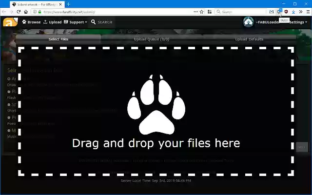 FABUI (FurAffinity Uploader Notifier) in Chrome