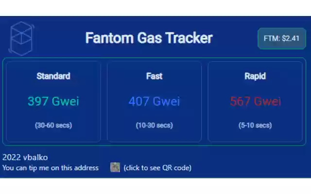 Fantom Gas Trackerin Chrome with by OffiDocs for