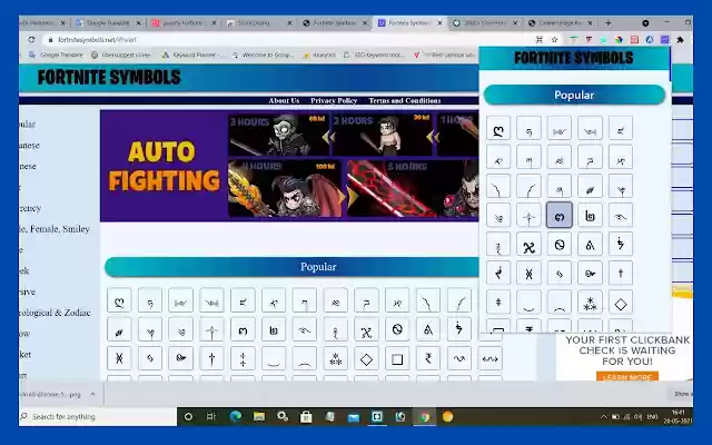 Fortnite Symbolsin Chrome with by OffiDocs for