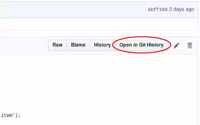 Git History Browser Extensionin Chrome with by