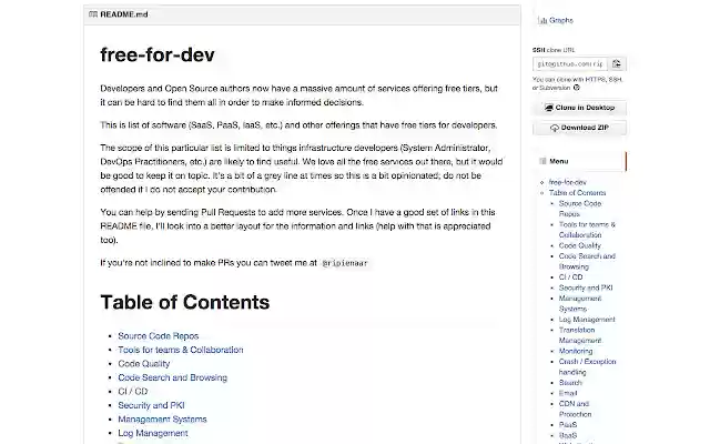 GitHub Markdown Sidebar Menuin Chrome with by