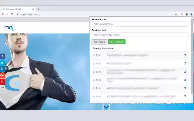 GLPI Remindersin Chrome with by OffiDocs for