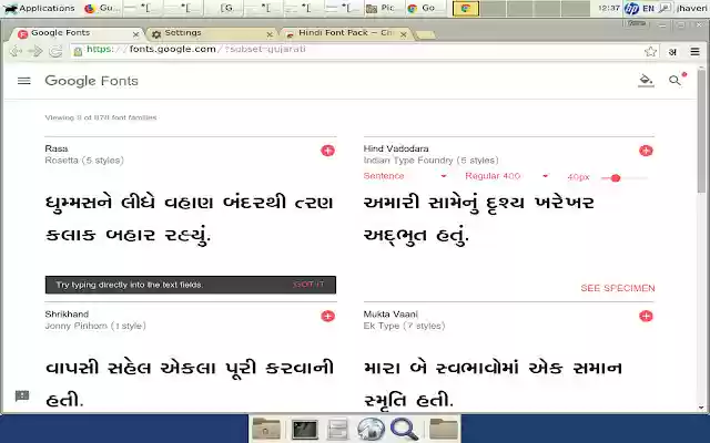 Gujarati Font Packin Chrome with by OffiDocs for