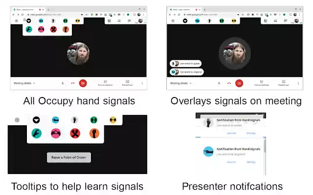 Handsignalen Handsignalen voor Google Meet in