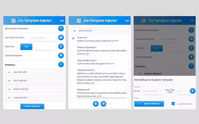 JIRA Template Injectorin Chrome with by OffiDocs