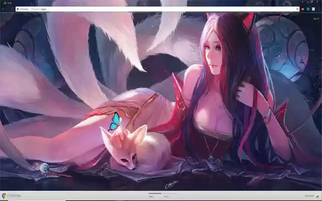 League of Legends Ahri Art 1920x1080 in Chrome