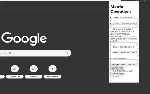 Matrix Operationin Chrome with by OffiDocs for