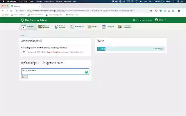 mySchoolApp++in Chrome with by OffiDocs for
