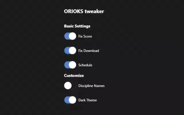 ORIOKS tweakerin Chrome with by OffiDocs for