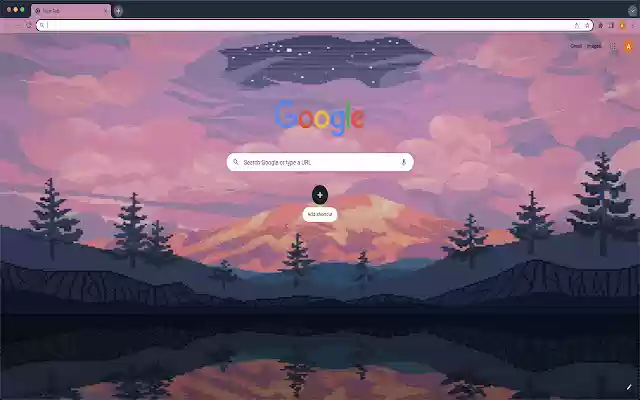 Pixel Forest Sunset Themein Chrome with by