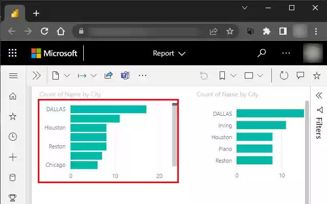 Power BI Custom Visual Finderin Chrome with by