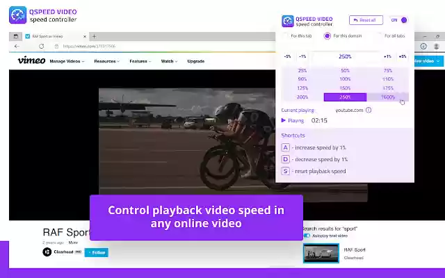 Qspeed Video Speed Controllerin Chrome with by