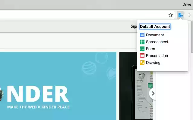 Quick Create for Google Drivein Chrome with by