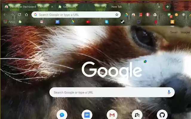 Red Panda Themein Chrome with by OffiDocs for