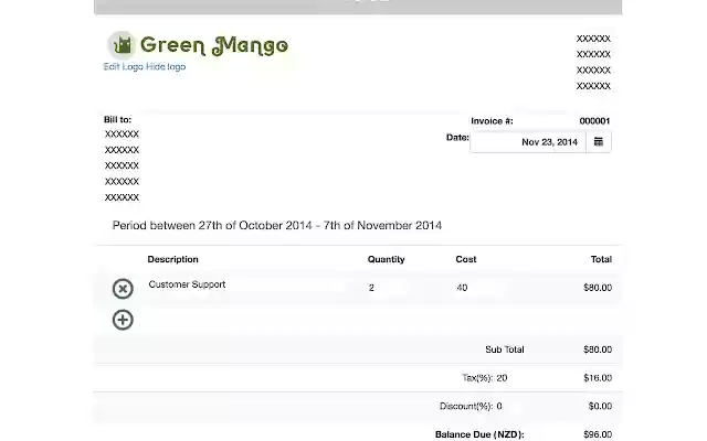 Simple Online Invoicein Chrome with by OffiDocs