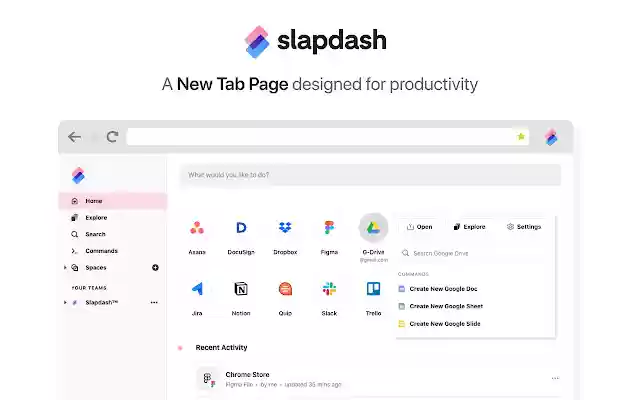 Slapdash New Tabin Chrome with by OffiDocs for