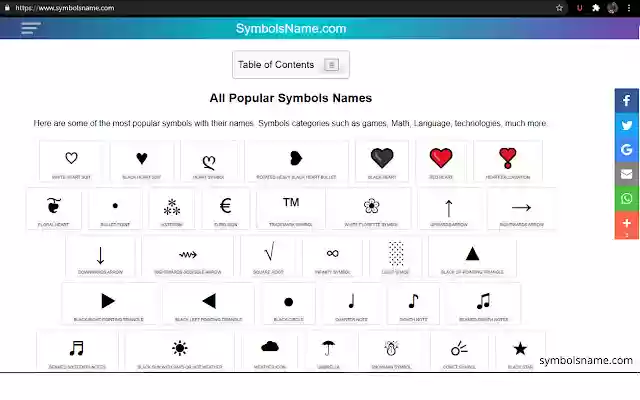 Symbols Name —•♕ Get Symbol Name List