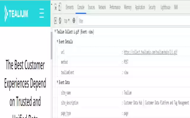 Tealium iGIF Event Trackerin Chrome with by