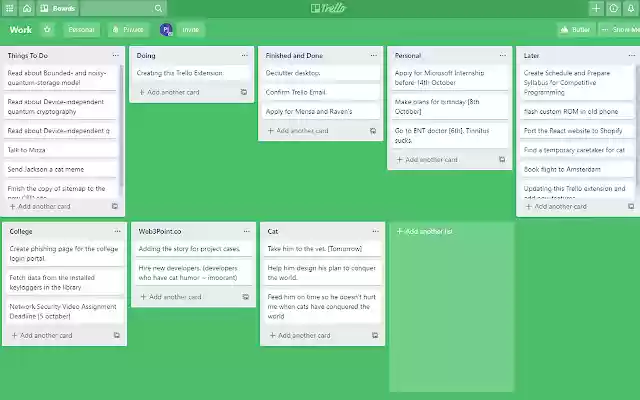 Trello Grid Layout And Confetti Extension In