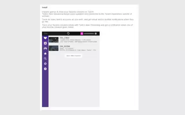 Twitch Now Streamingin Chrome with by OffiDocs