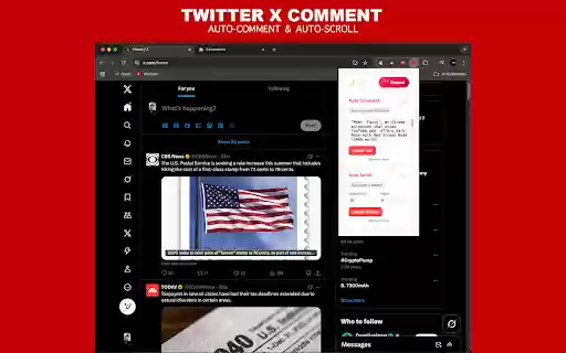 Twitter X Comment Auto comment Auto scroll in
