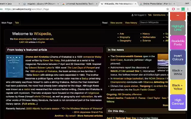 Universal Accessibility Toolkitin Chrome with by