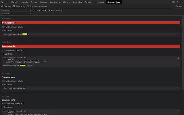 Untrusted Types for DevToolsin Chrome with by