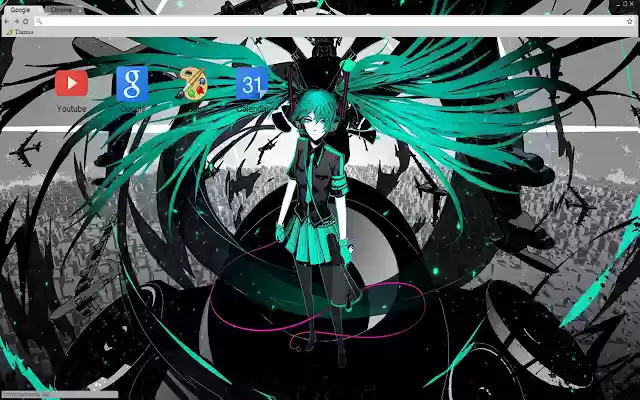 vocaloid Hatsune MIku theme 1920x1080 في كروم
