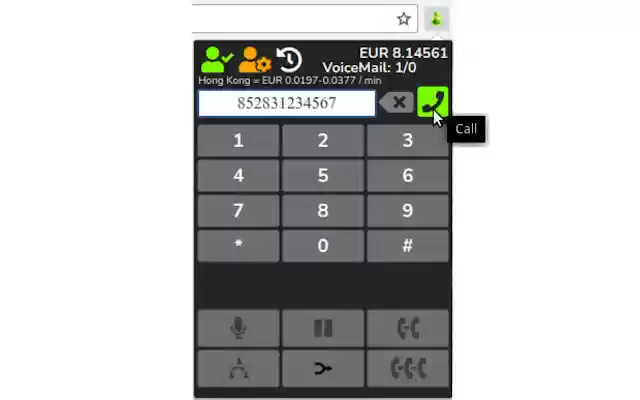 WebRTC SIP Phone with Click2Dialin Chrome with