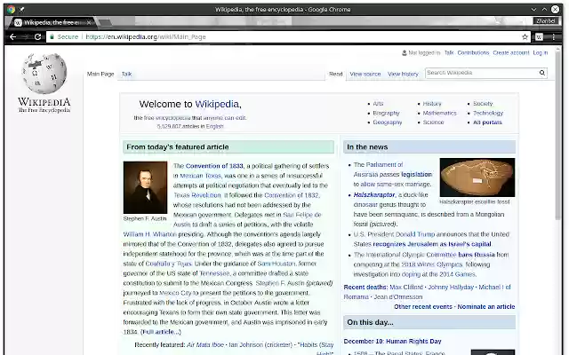 Wikipedia Layout Controllerin Chrome with by