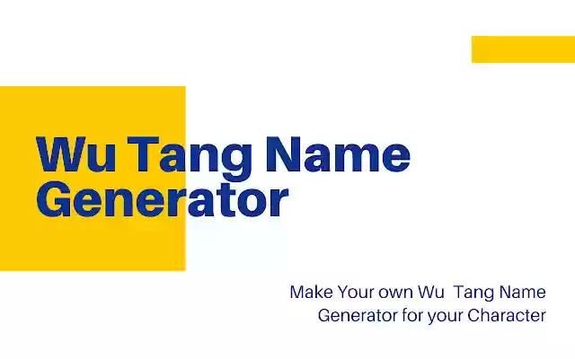 Wu Tang Name Generator | Wu Tang Clan Names in